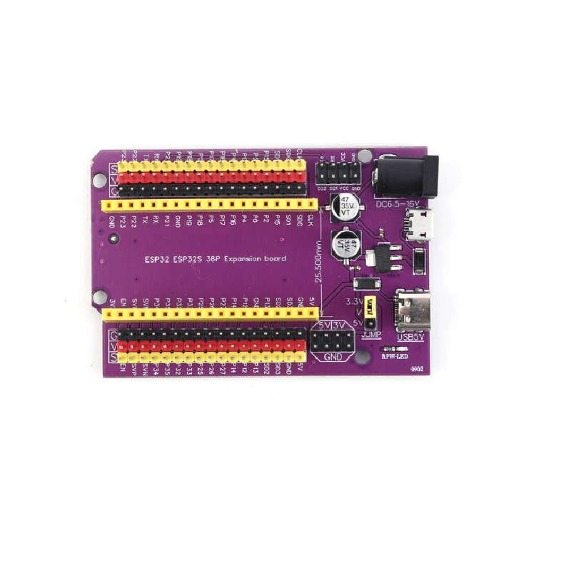 ESP32 Development Board (38-pin, with mounting holes & Micro-USB) — De ...