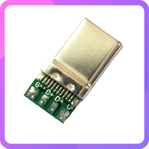 USB Type-C Male Plug Connector Breakout Board | 4-Pin PCB | Voltros ...